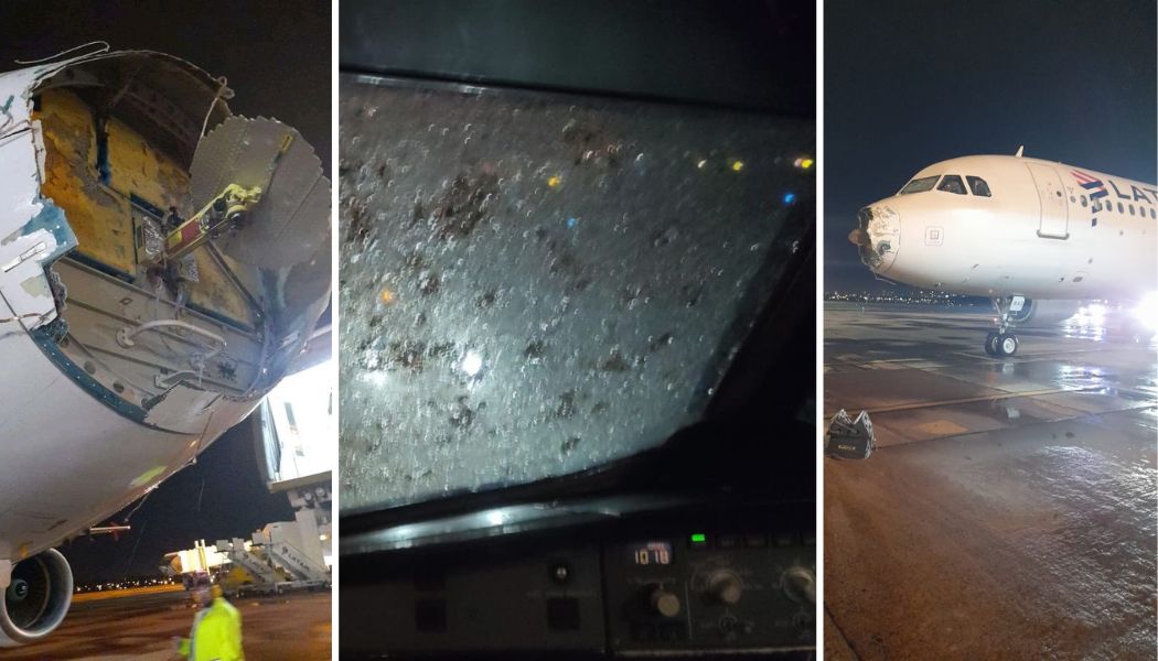 A320 de LATAM Airlines sufre severos daños en el redamo por tormenta de ...